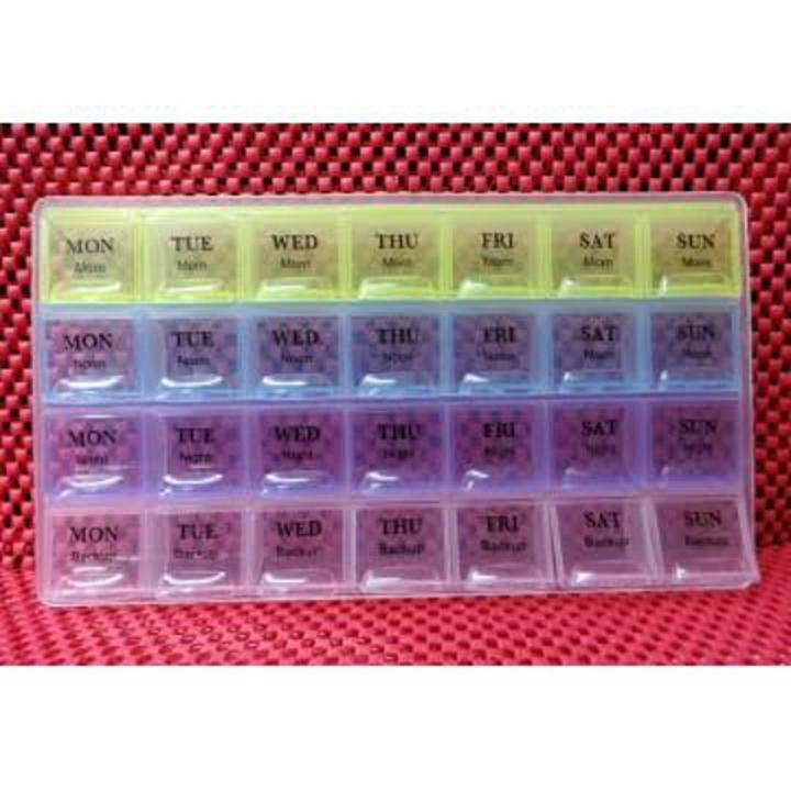 Weekly Tablet Pill Medicine Box 7 Days - 28 Compartment | Daraz.pk