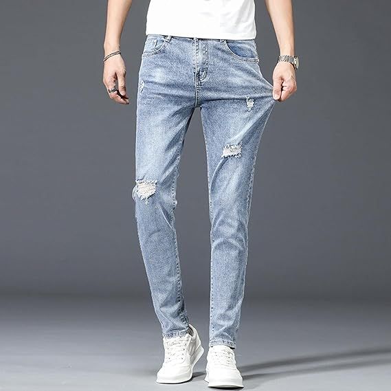 Blue damage Double Shade Denim jeans pant Men and boys | Daraz.pk