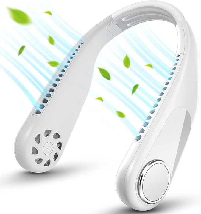 Portable Neck Fan, Bladeless Neck Fan, Rechargeable Hands-Free Around ...