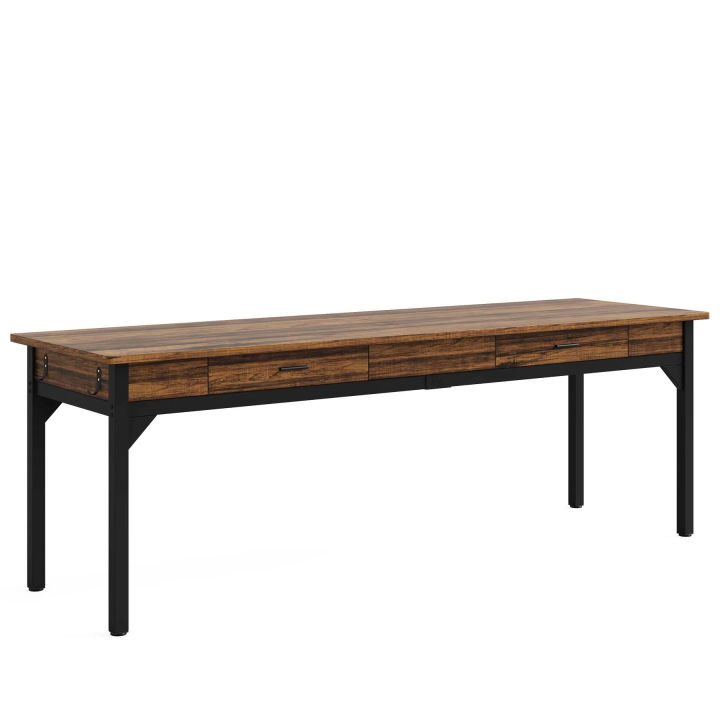 Customised Two Person Desk, Long Computer Desk with 2 Drawers | Daraz.pk