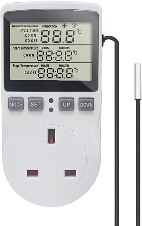 KETOTEK KT3100 Digital Thermostat Temperature Controller Socket Outlet 230V 16A Timer Switch ...