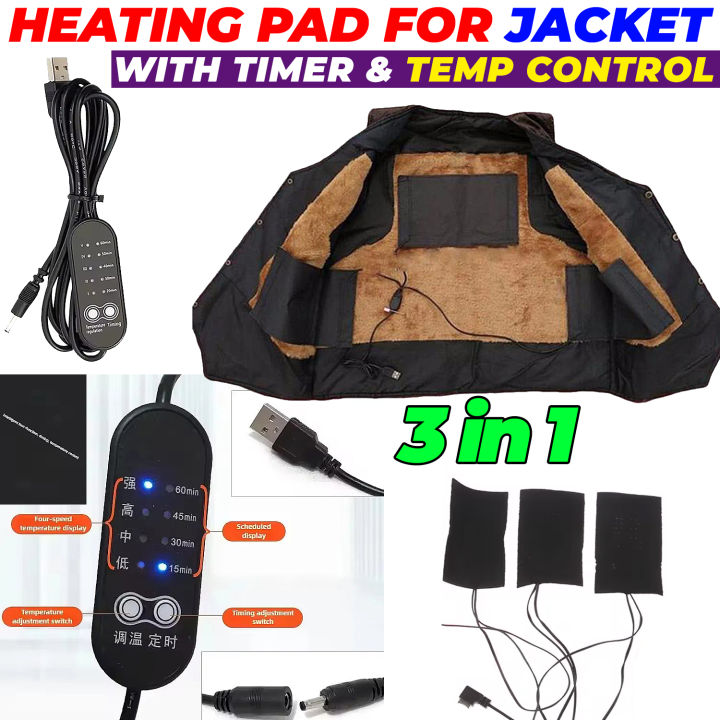 Heating Pad 5V Electric Heating Sheet With 3 Pads Gear Adjustable Time ...