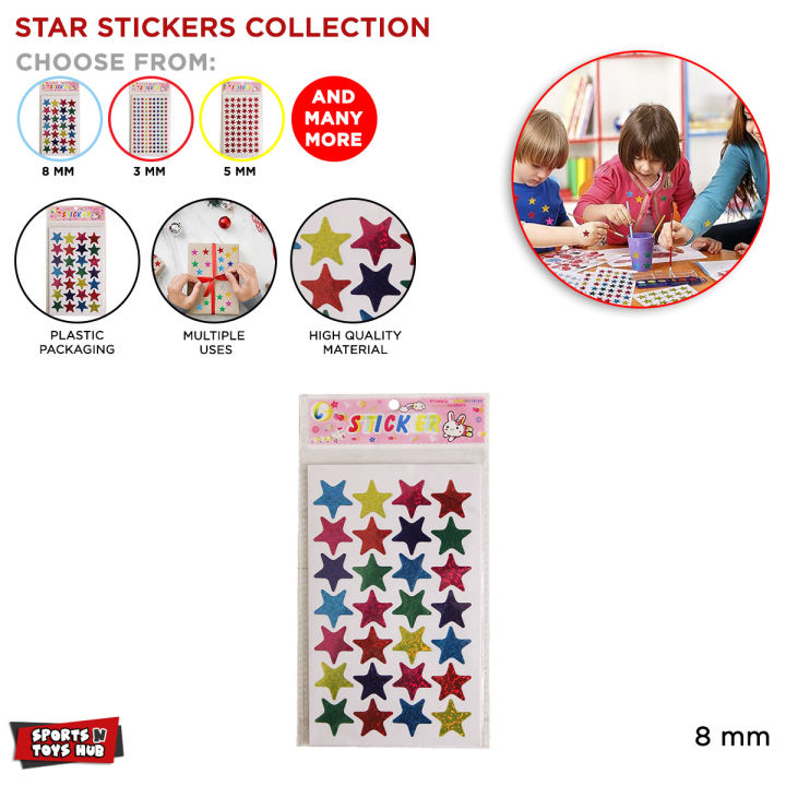 Star Sticker Collection, Self Adhesive Assorted Colors Laser Shiny ...