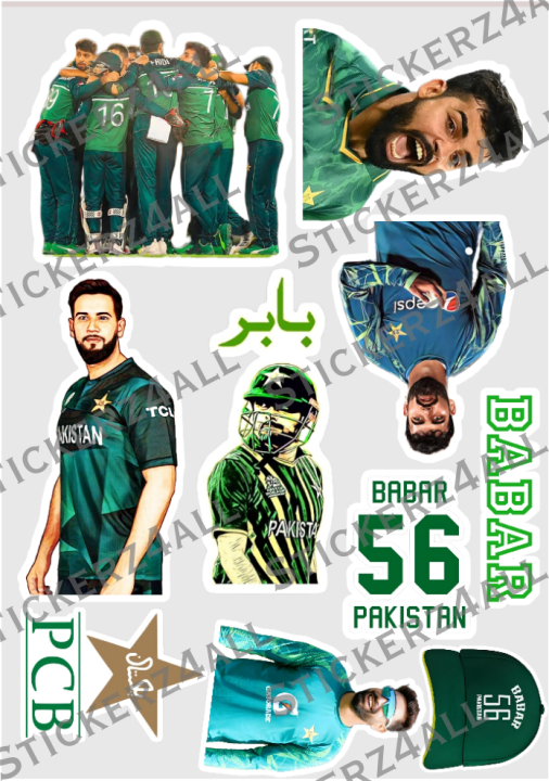 uncut PAKISTAN CRICKET TEAM sticker sheet A6 size ideal for journaling ...