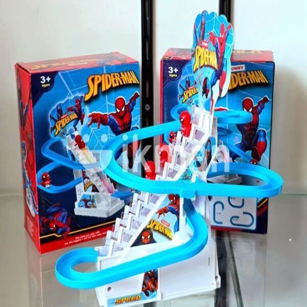 Toy Set for Kids 3 Small Spiderman Stair Climbing Roller Coaster with ...