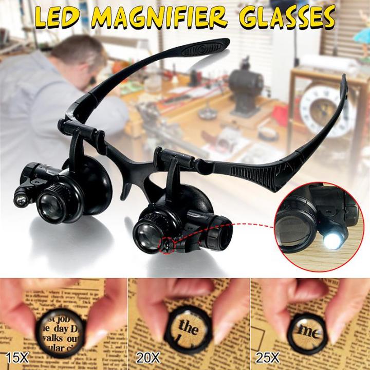 LED spectacle magnifier Eyeglasses with LED lights Tools DIY clock ...