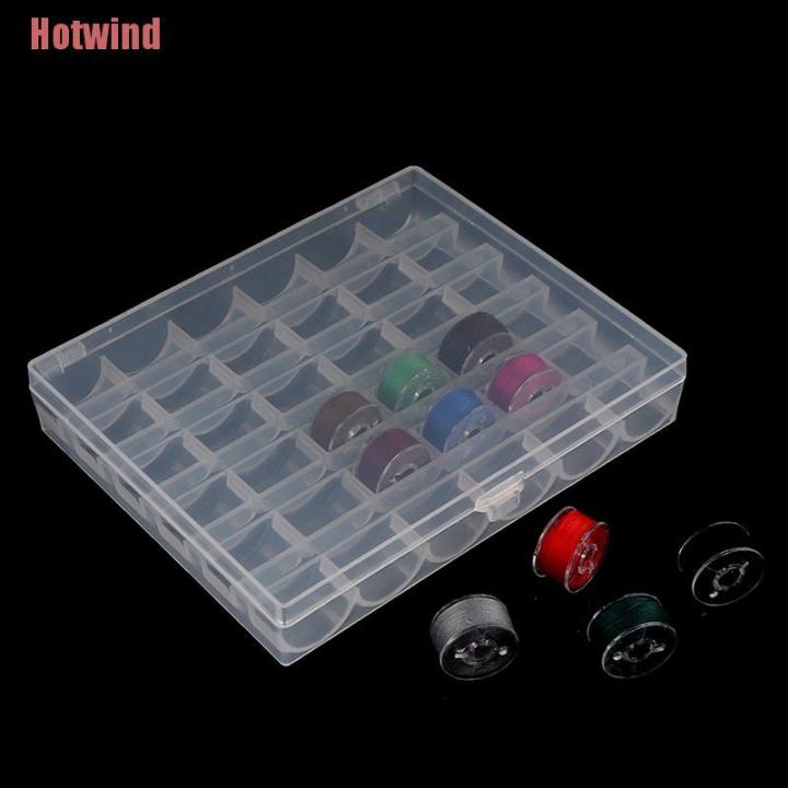 HW 36 Spools Empty Bobbins Sewing Machine Bobbin Case Organizer Storage ...