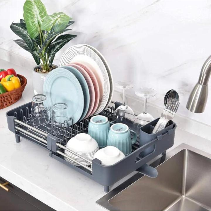 Extend Expandable Dish Drying Rack and Drainboard Set Foldaway ...