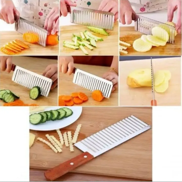 Stainless Steel Vegetable Carrot Wavy Cutter Slicer Potato Chips ...