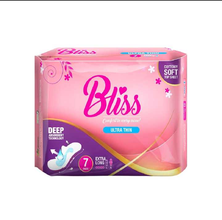 Bliss ( Ultra Thin ) Sanitary Pads ( Extra Long - 7 Pcs ) | Daraz.pk