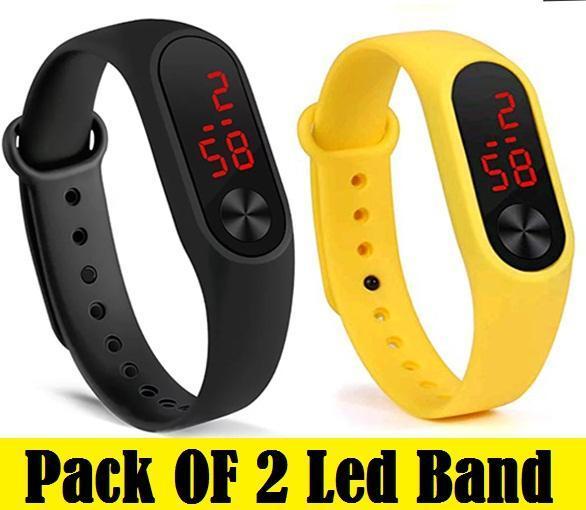 Pack of 2 M3 Touch LED Sports Bracelet Digital Wrist Band - Adjustable ...