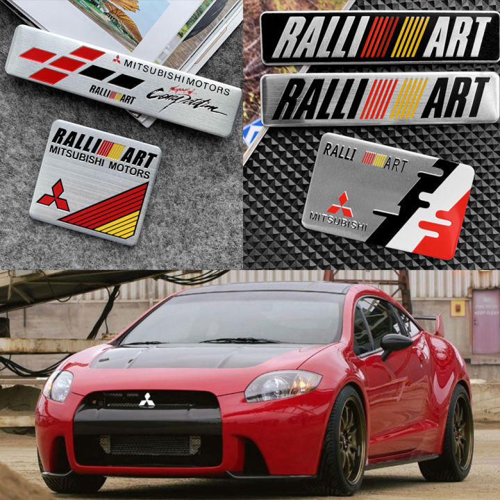 3D RALLIART Aluminum Car Emblem Stickers Accessories Decor Side Emblem ...
