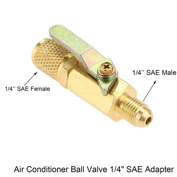 Air Conditioner Ball Valve 1/4 Inch SAE Adapter and 1/4 Inch Valves ...