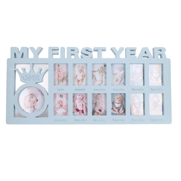 Newborn Photo Frame 12 Picture Frames Record Baby s Monthly Growth Baby ...