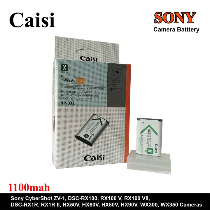Caisi NP-BX1 Battery For Sony CyberShot ZV-1, DSC-RX100, RX100 V, RX100 ...