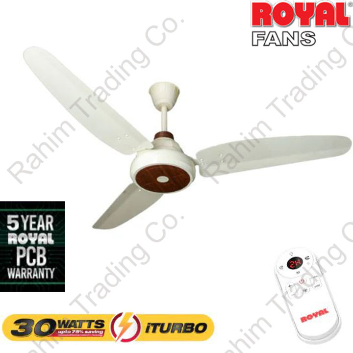 Royal Fans Ceiling Fan 30 Watts Inverter Copper 56 Inch OffWhite | Daraz.pk