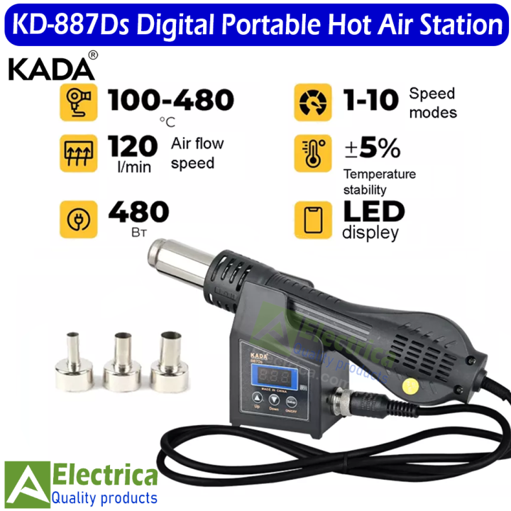KADA KD-887Ds Hot Air Gun Portable LED Display Rework Station Heat Gun ...