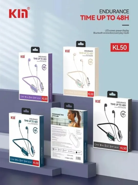 Kin KL50 Bluetooth Neckband Earphones, 48 Hours Playtime, LED Display ...