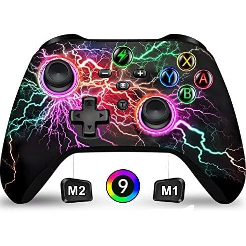 HASACOOL Wireless Switch Pro Controller for Switch/Lite/OLED, LED Light Multi-Platform Windows ...