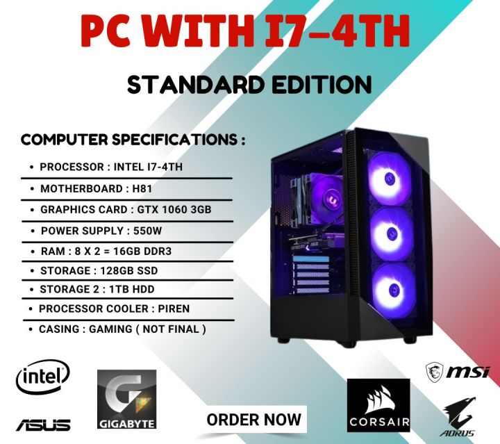 High level Gaming Pc / i7-4th , Q87 pc / with 2 Free Games | Daraz.pk