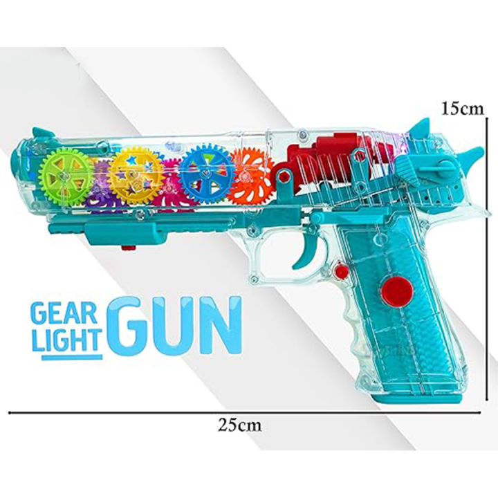 Toy Guns Transparent Gear Light Gun Fun Outdoor Toy for Kids Flashing ...