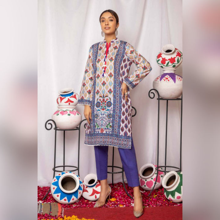 Eid Collection Stylish Miror Embroided 3pc Stiched Dress | Daraz.pk