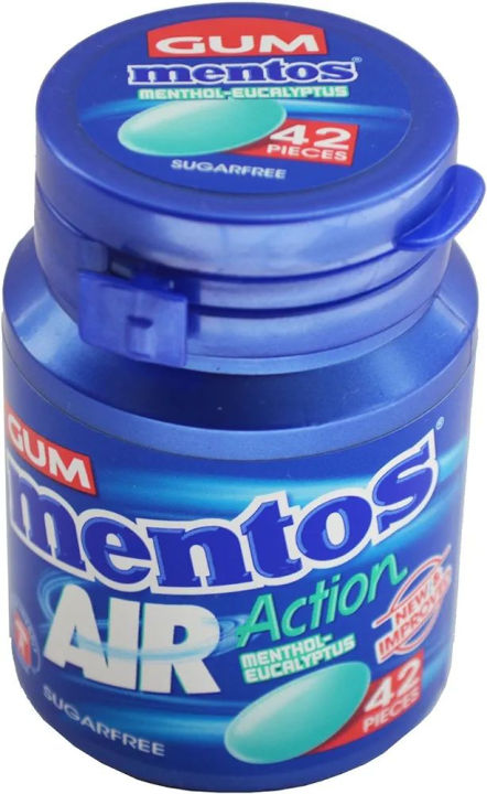 Mentos Air Action Menthol Eucalyptus Flavoured Sugar Free Gum 40pcs ...