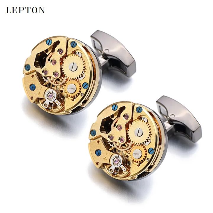 Hot Watch Movement Cufflinks for immovable Stainless Steel Steampunk ...