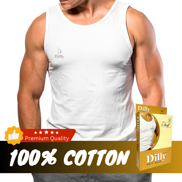 DILLY Gold Men's Inner Vest (Banyan), Best Export Quality Cotton Fabric ...