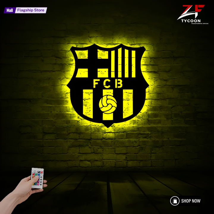 ZF FC Barcelona Led RGB Wall Sign, Wooden 7mm Zrk Imported Sheet ...