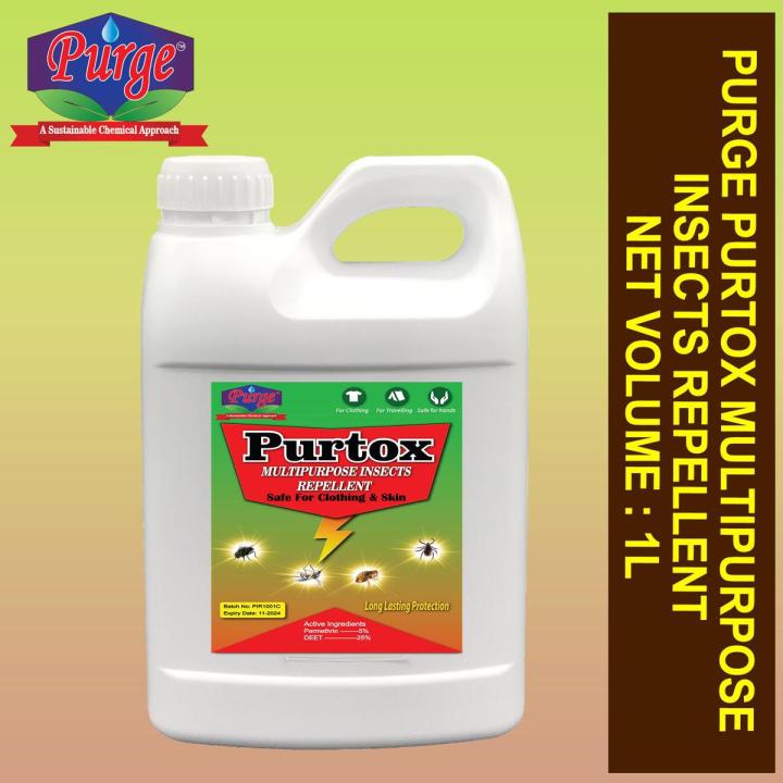 Purge Purtox Multipurpose Insects Repellent Liquid 1000ml - Premium ...