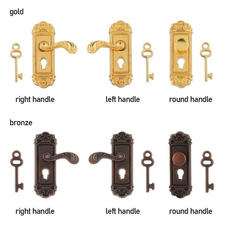 DIY Accessories Metal Toy Retro Style Mini Furniture Pull Brass Knobs ...