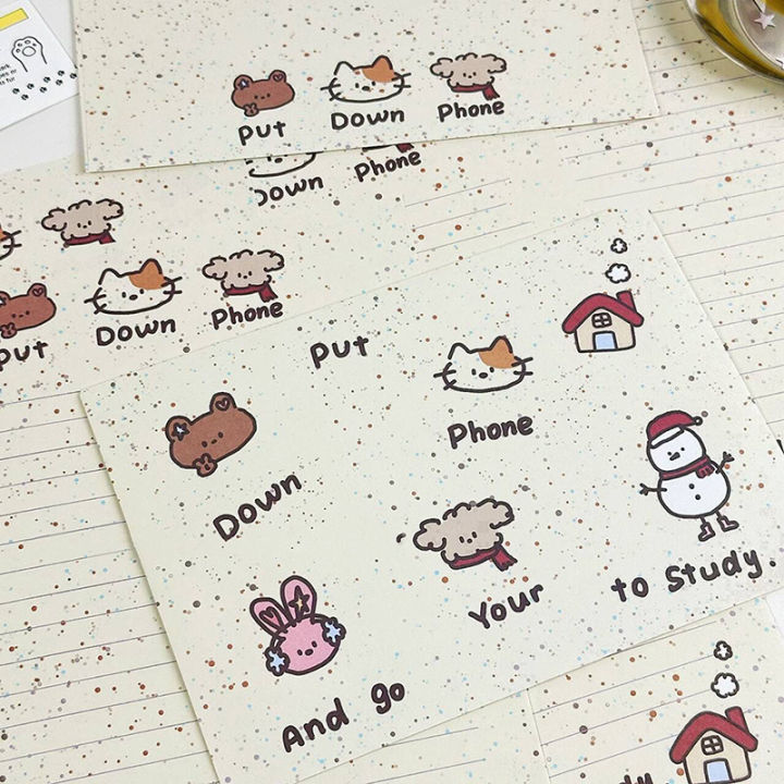 1Set Cartoon Small Animal Envelope Set Cute Letter Paper Blessing ...