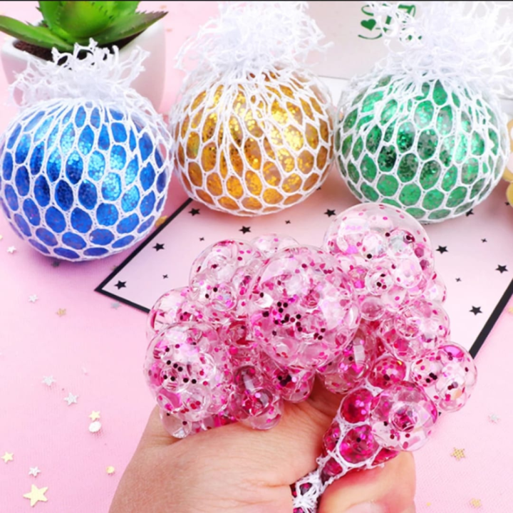 Magic Colour Changeable Grape Mesh Squish Ball Stress Release Playing ...