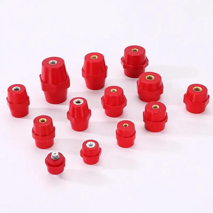 Red resin SM high and low voltage zero line row post insulator M6 / M8 high strength insulator ...