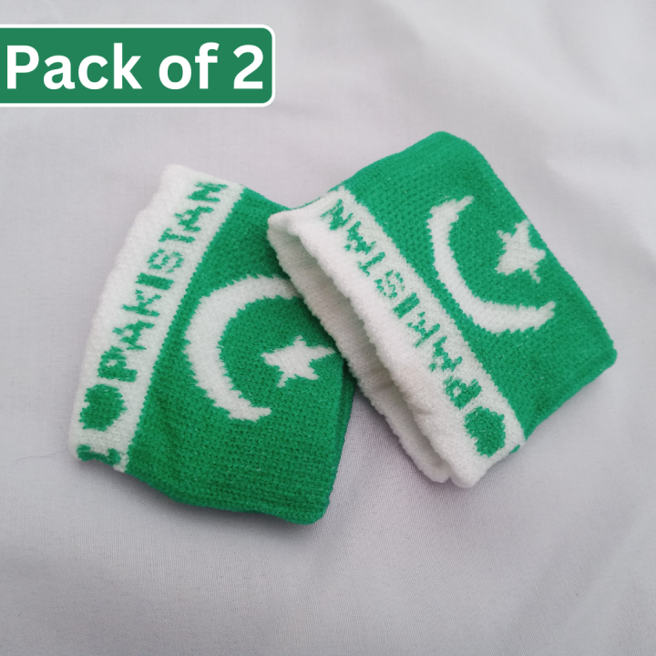 Pack of 2 Flag Wrist Band For 14 August - Pakistan Flag Hand Band for ...