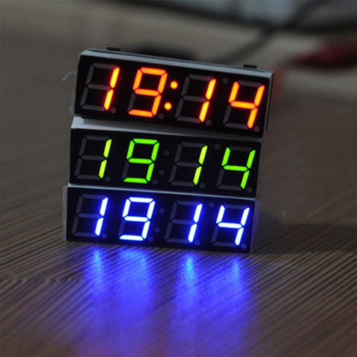 Car Electric Clock Mini Digital Timer Led Display Voltmeter Blue/red ...