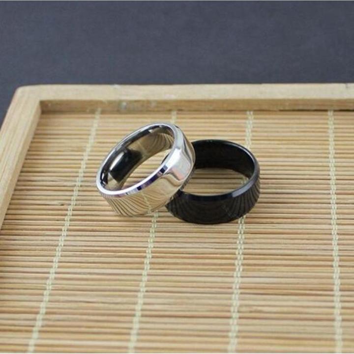 Pack Of 2 Silver & Black Titanium Band Ring For Men,Boys & Women | Daraz.pk