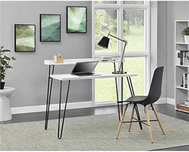 Home Computer Desk with Riser, Small Home Office Laptop Work Desk ...