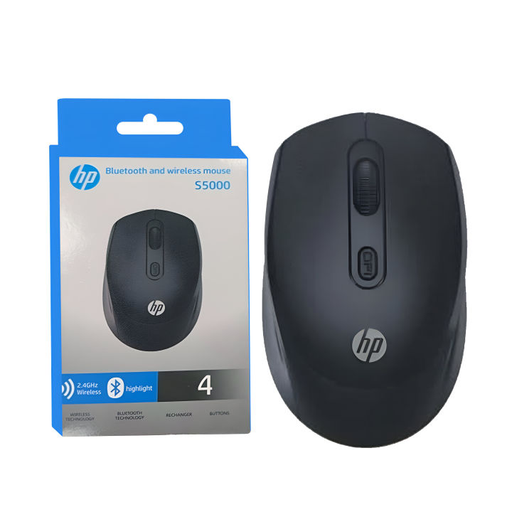 HP S5000 BLUETOOTH AND WIRELESS 2.4GHZ MOUSE/ HP W10 Wireless RGB ...