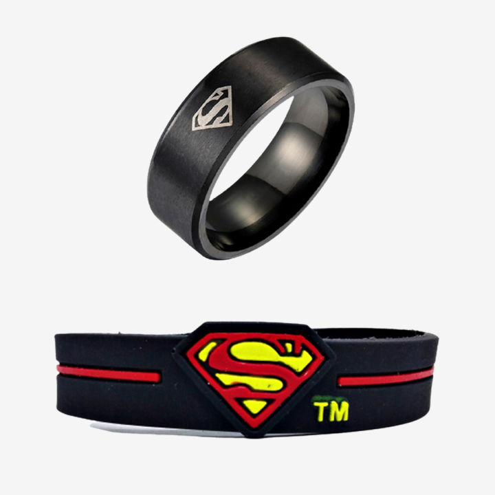 AlRashid Shopping Store Pack Of 2 Superman Bracelet & Superman Logo ...