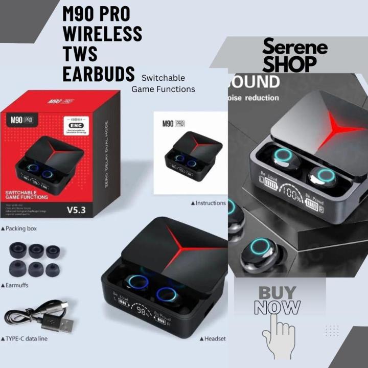 Original M90 Pro Wireless TWS Earbuds With 300mAH Charging Box Wireless Earbuds | Daraz.pk