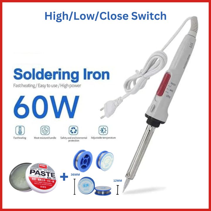 Adjustable Soldering Iron 220V 60W With High/Low/Close Switch and Power ...