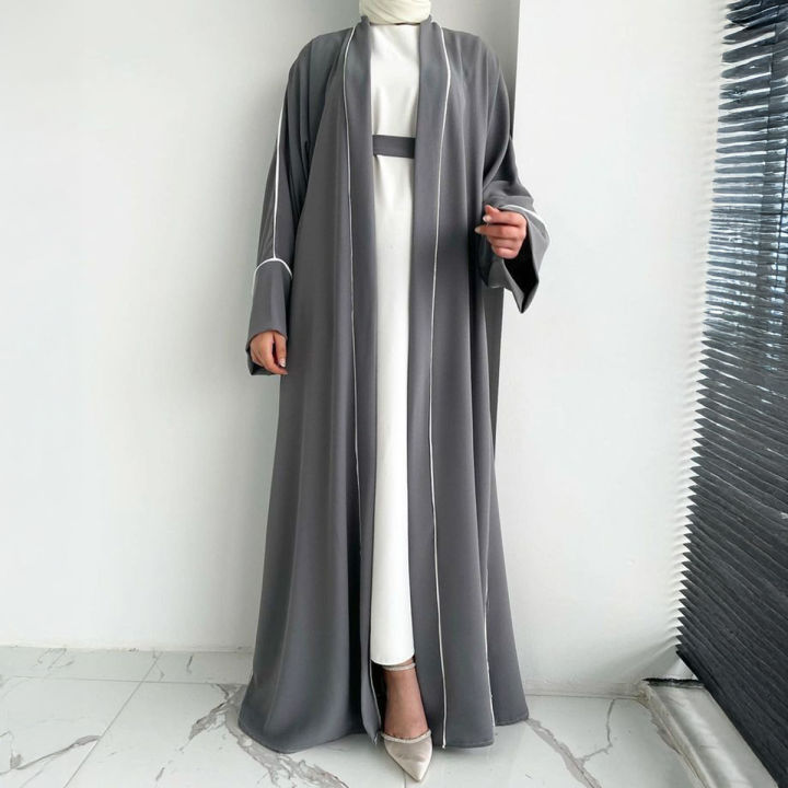Double Layer Abaya with Belt Elegant Modest Wear | Daraz.pk