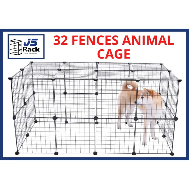 32 Panels Portable DIY Pet Playpen Animal Crate DIY Metal Wire Kennel ...