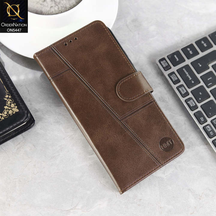 Xiaomi_ Redmi 15C 4G Cover - Dark Brown - Premium Leather Megantic Flip ...