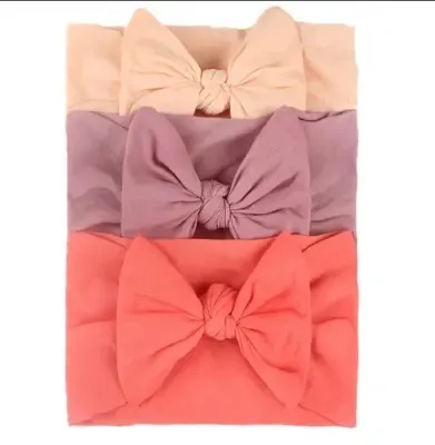 3Pcs Newborn Babyy Headband Soft Bows Elastic Headbands Hair Band Kids ...