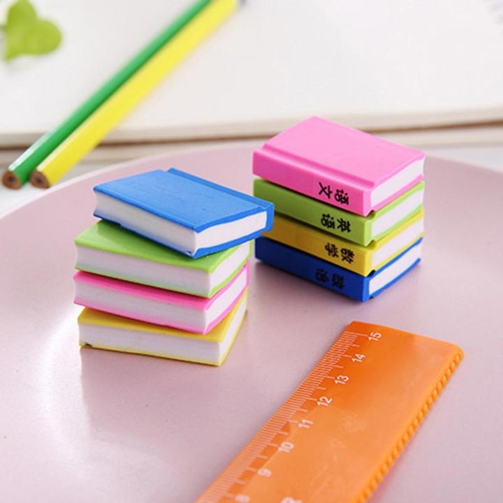 4Pcs Pencil Eraser Cute Chinese Math Textbook Candy Color Eraser ...