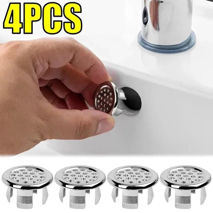 4PCS Plastic Bathroom Kitchen Basin Sink Overflow Cover Ring Insert ...