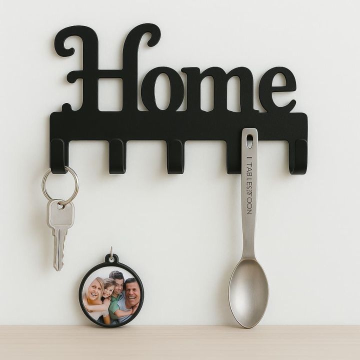 Wall-Mounted Iron Key Holder with 5 or 6 Hooks – Decorative 'Kitchen ...